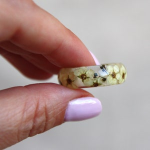 Ring White Pressed Flowers and Epoxy. Infinity Ring ECO Epoxy ...