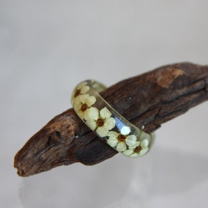 Ring White Pressed Flowers and Epoxy. Infinity Ring ECO Epoxy ...