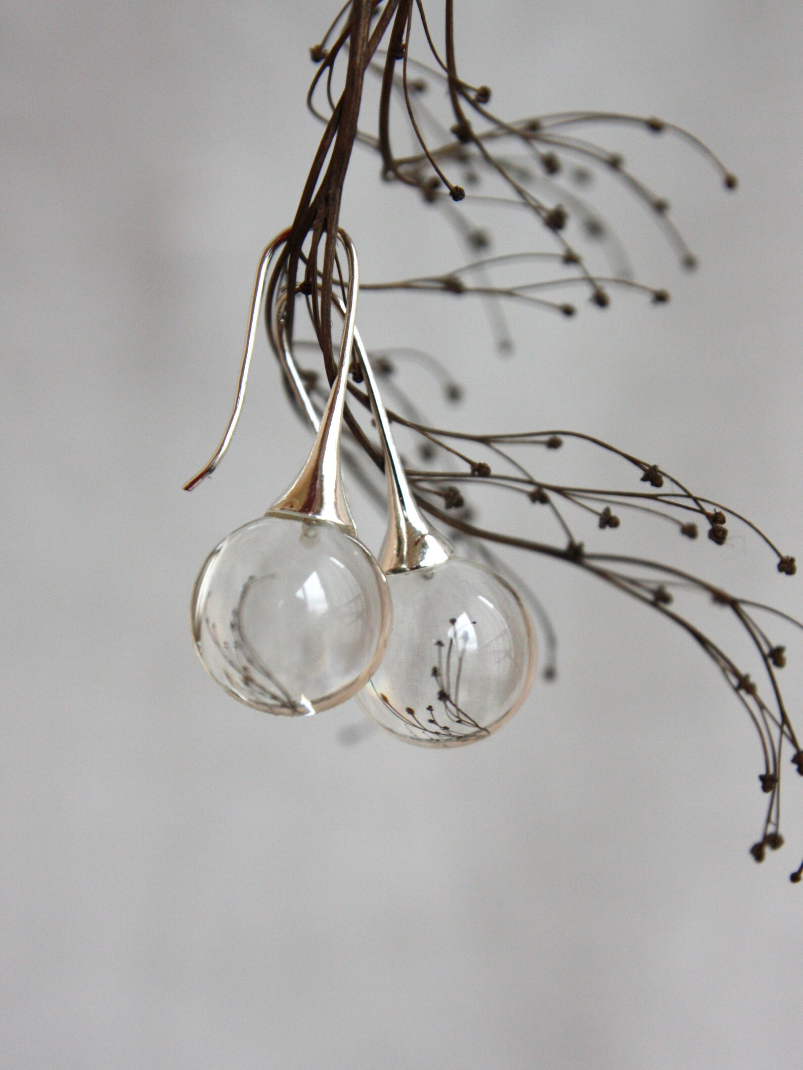 Laconic Earrings Pure Epoxy Resin Sphere 16 Mm Dangle - Etsy