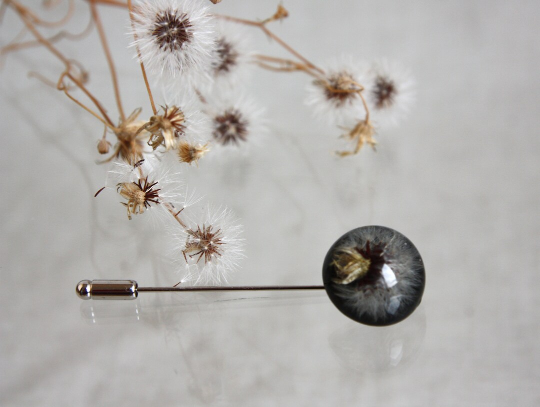 Brooch Needle Dandelion, Brooch for Clothes, Brooch Dandelion in Epoxy ...