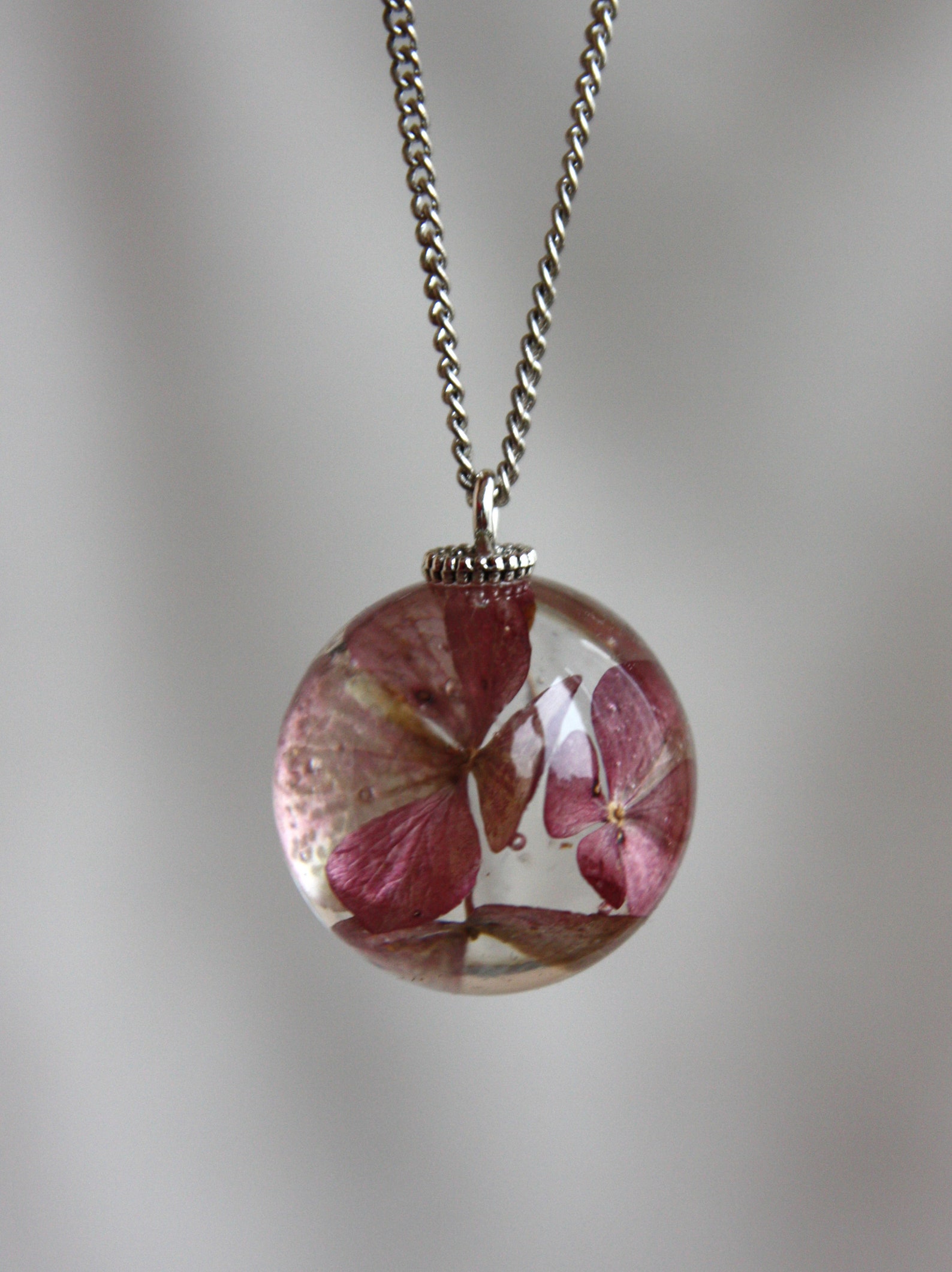 Pink Hydrangea Hemisphere Pendant Hortense Pendant Botanical - Etsy
