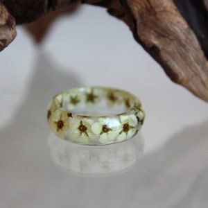 Ring White Pressed Flowers and Epoxy. Infinity Ring ECO Epoxy ...