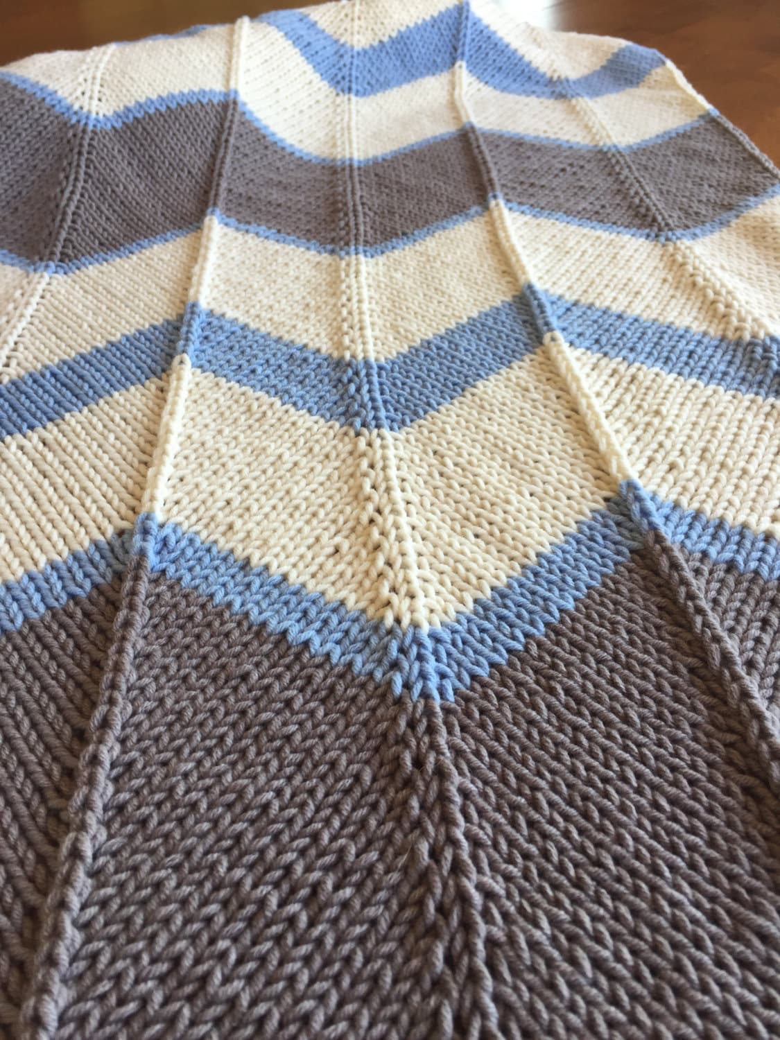 Chevron Stripe Baby Blanket - Cotton - Custom Knit for You - Your Color ...