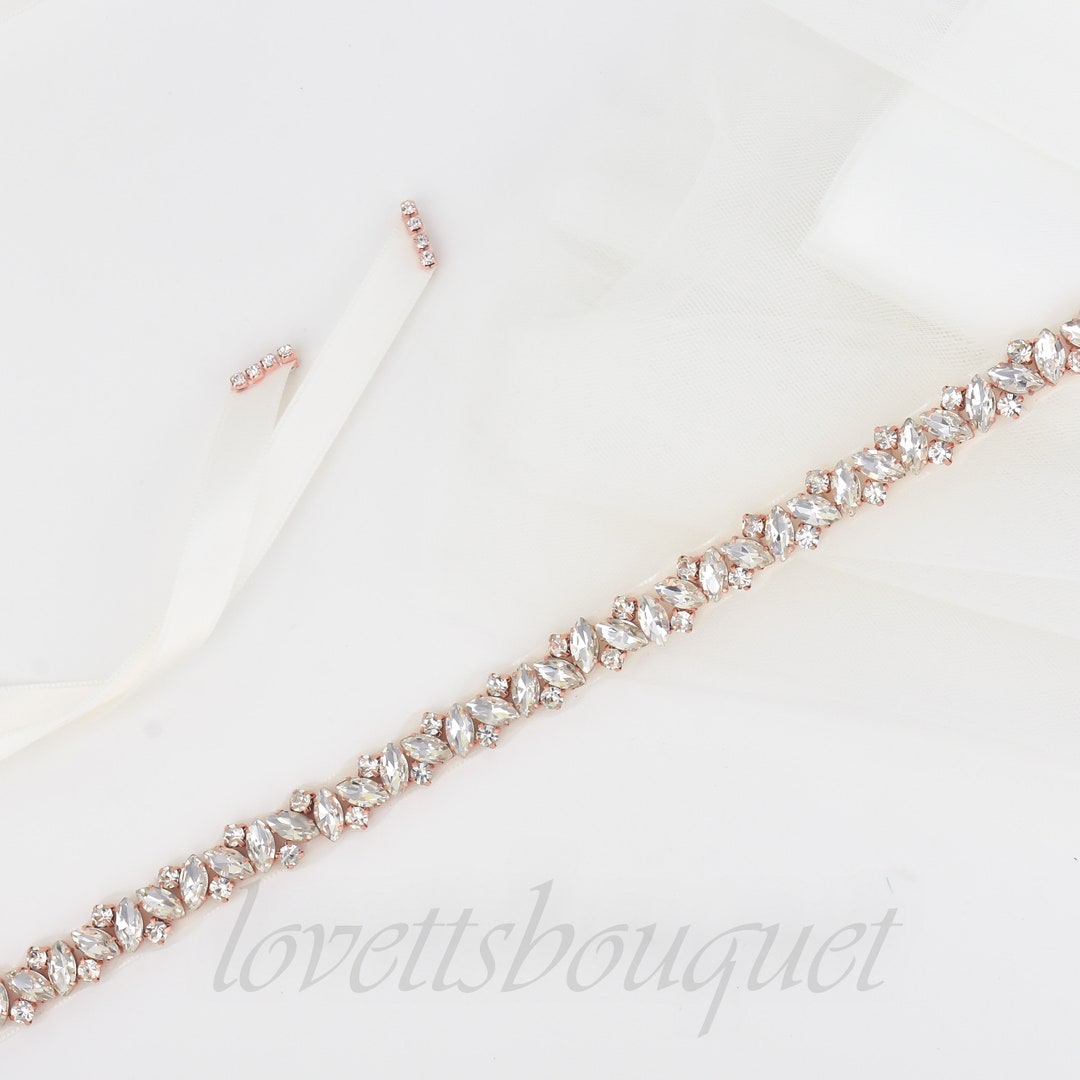 Ready to Ship - 18" L Skinny Bridal Sash Belt, Bridesmaid Sash Belt ...