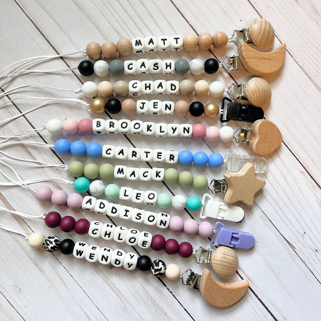 More Colors Personalized Name Pacifier Clip Personalized Kids Name Baby ...
