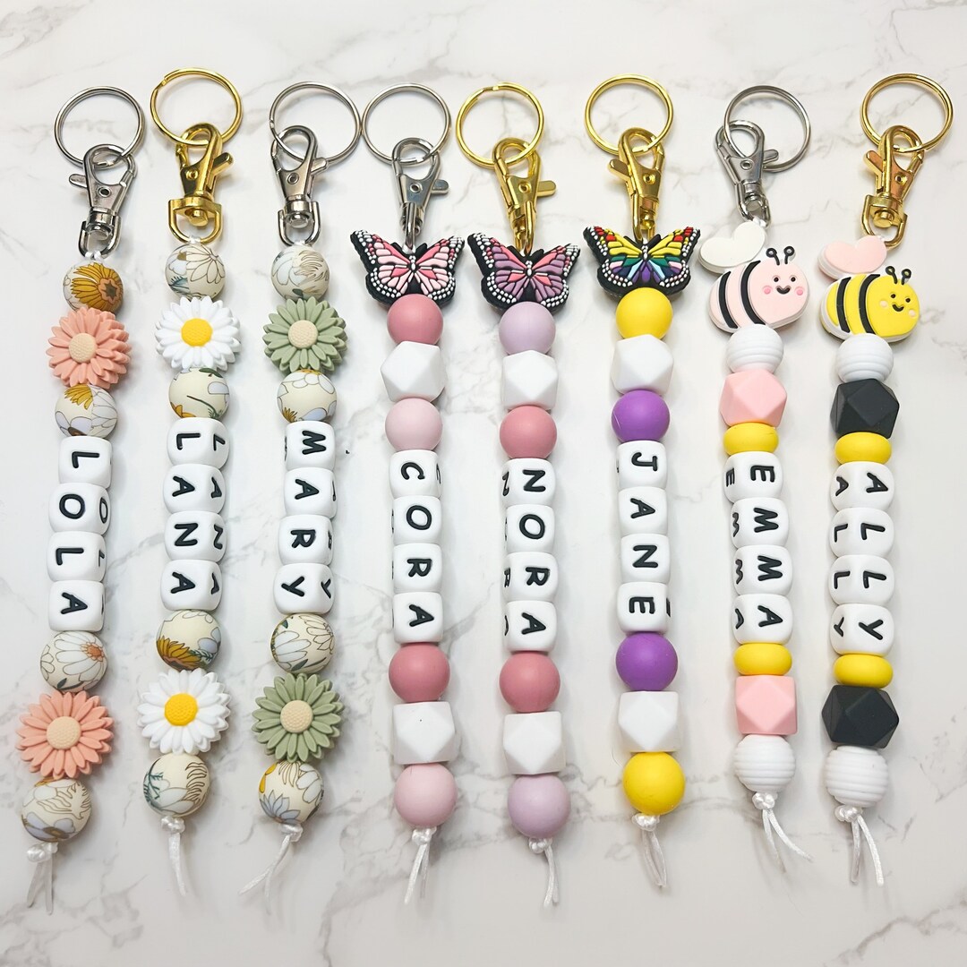 Personalized Name Keychain, Purse Keychain, Kids Silicone Name Keychain ...