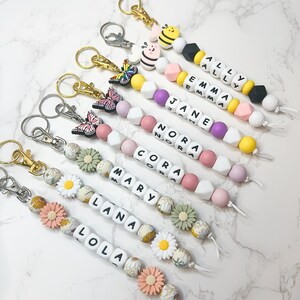 Personalized Name Keychain, Purse Keychain, Kids Silicone Name Keychain ...