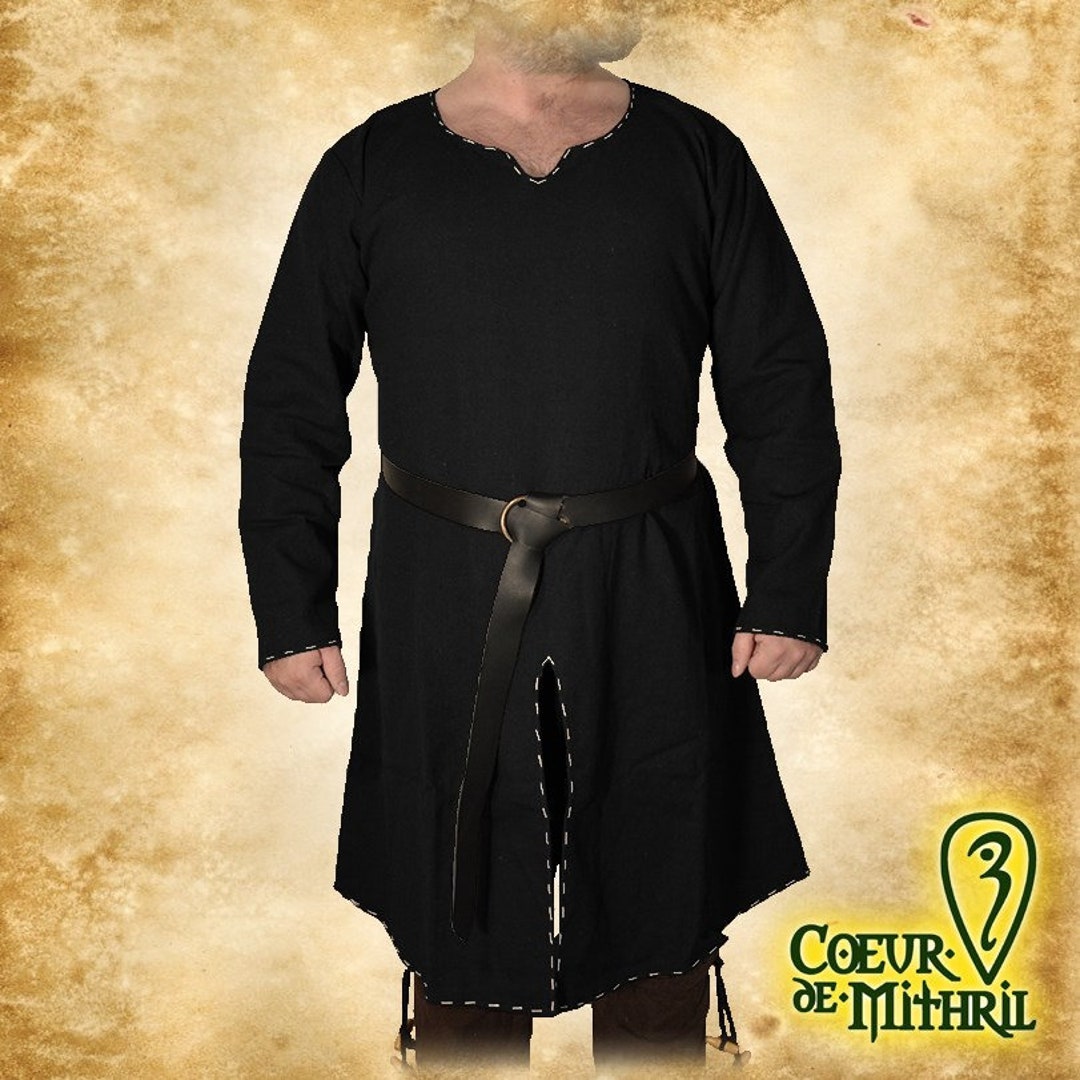 LARP Saxon Long Tunic Black - Etsy