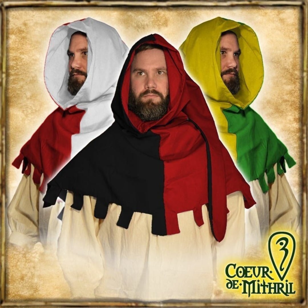 Medieval Liripipe Hood Crenellated - Etsy