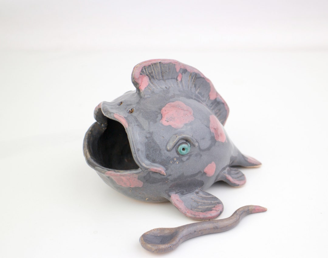 Fish Style Salt Pepper Cellar Handmade, Fish Style Cellar, Original ...