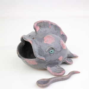 Fish Style Salt Pepper Cellar Handmade, Fish Style Cellar, Original ...
