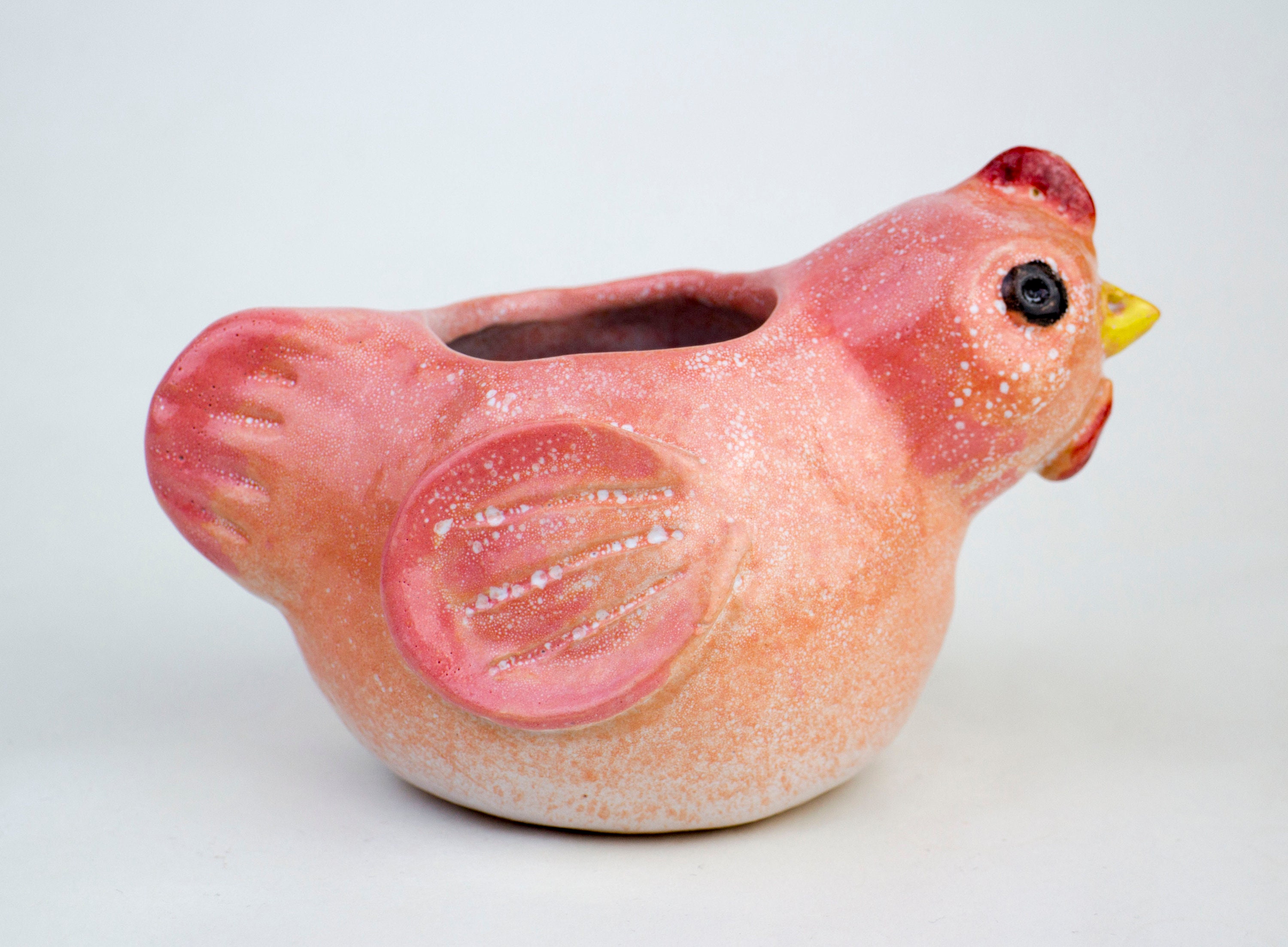 Animal planter lovely chicken chicken pot bird ceramic pot | Etsy