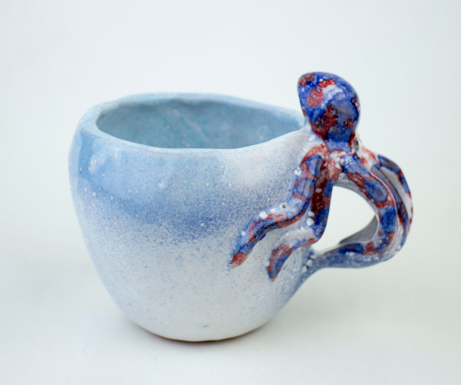 Handmade coffee tea cup with octopus on handle tea coffee | Etsy