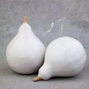 Handmade Ceramic Pear Set, Stoneware Fruit Decor - Etsy