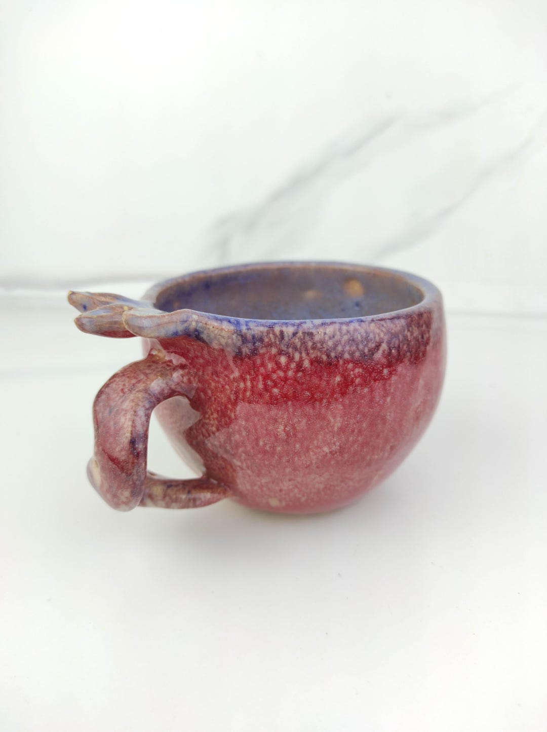 Red, Handmade Ceramic Red Coffee Cup, Tea Cup, Pinch Pot, Coffee Cup ...