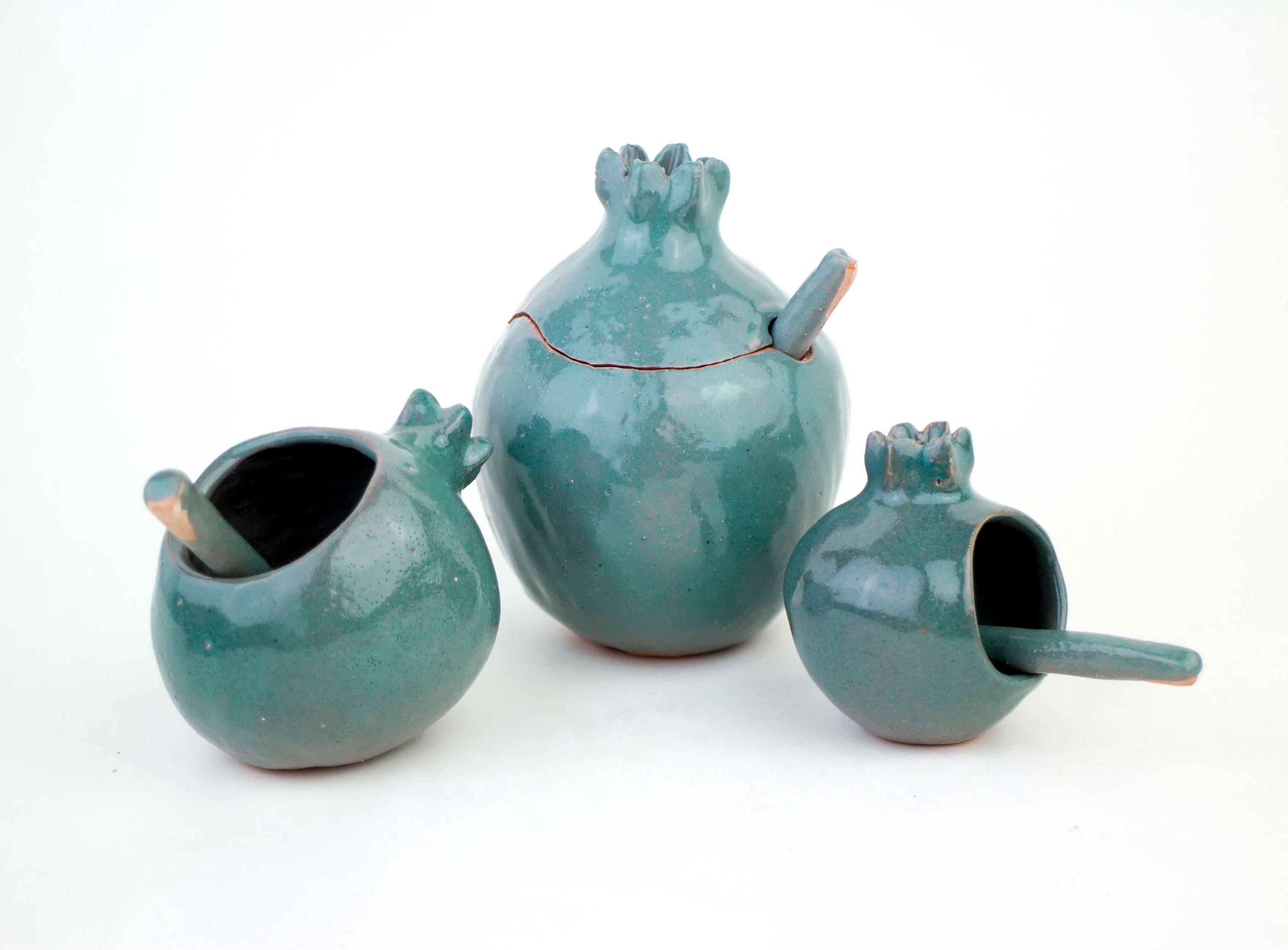 Sugar bowl and cellar Set 3 in 1 Handmade Ceramic sugar bowl | Etsy