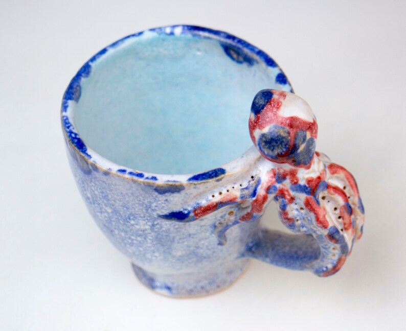 Handmade coffee tea cup with octopus on handle tea coffee | Etsy