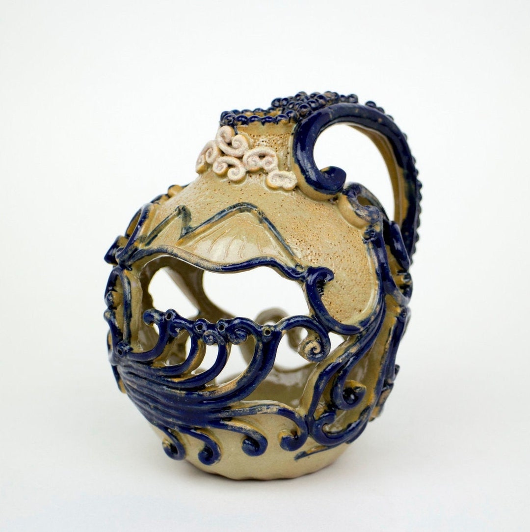 Handmade Ceramic Cut Out Vase With Ornaments, Handmade Ceramic Vase ...