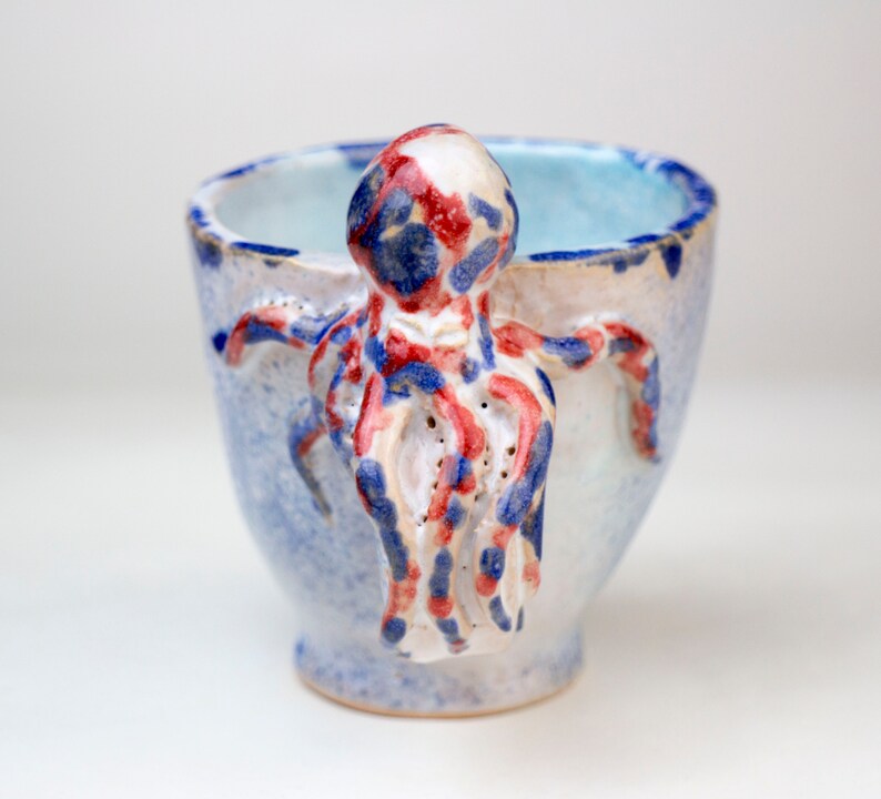 Handmade coffee tea cup with octopus on handle tea coffee | Etsy