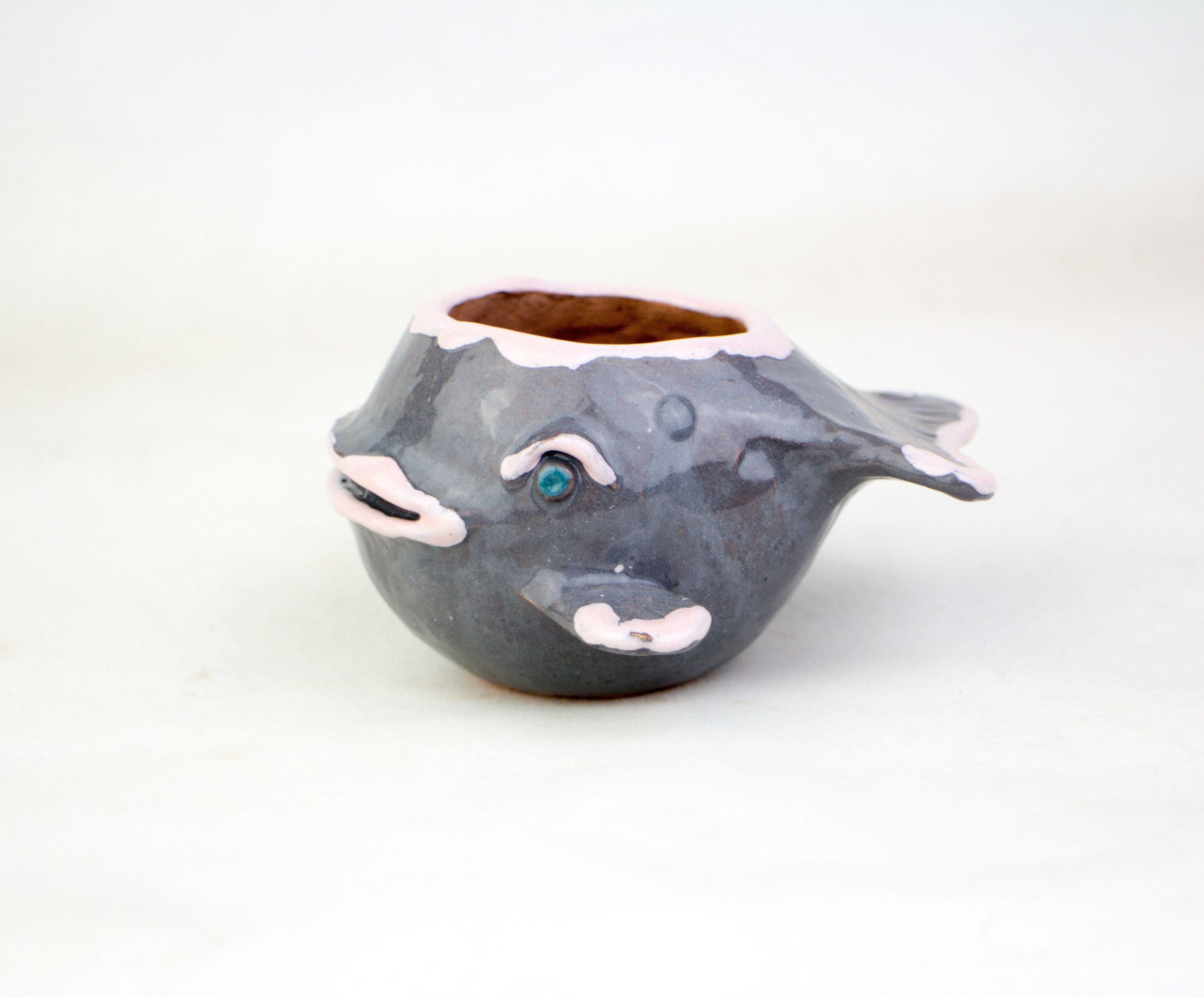 Animal Planter Whale Turquoise Blue, Whale Pot, Whale Ceramic Pot ...