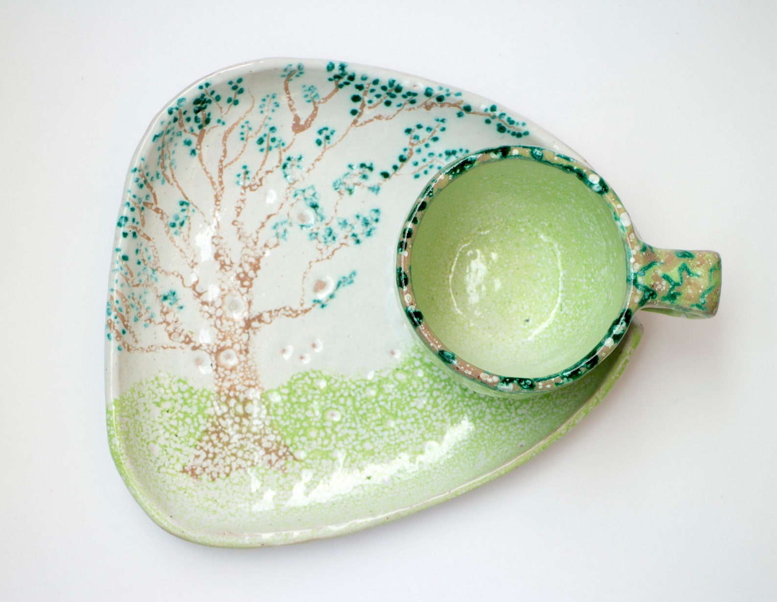 Cup Set Handmade With Big Plate Breakfast Cup Set Breakfast - Etsy