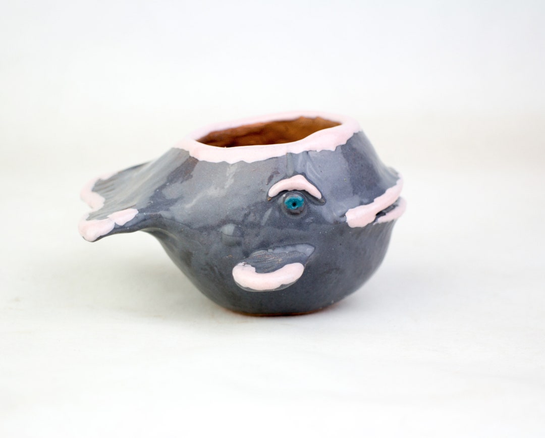 Animal Planter Whale Turquoise Blue, Whale Pot, Whale Ceramic Pot ...