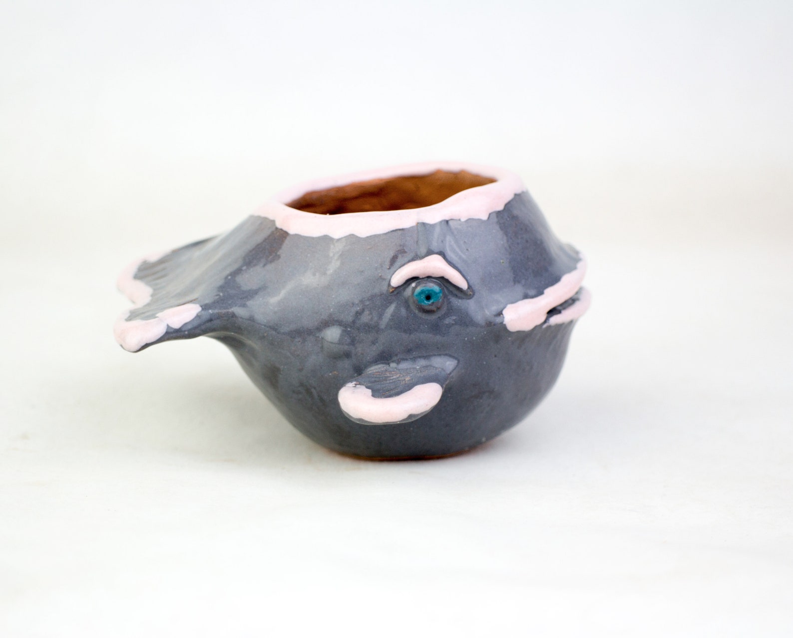 Animal Planter Whale Turquoise Blue, Whale Pot, Whale Ceramic Pot ...