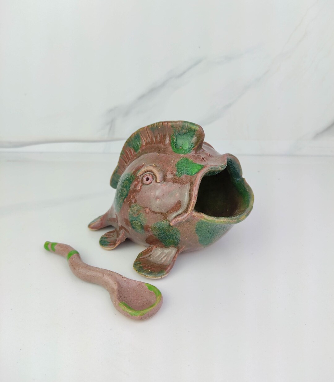 Fish Style Salt Pepper Cellar Handmade, Fish Style Cellar, Original ...