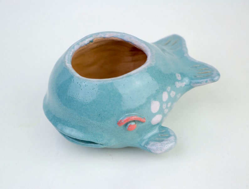 Animal planter whale turquoise blue whale pot whale ceramic | Etsy