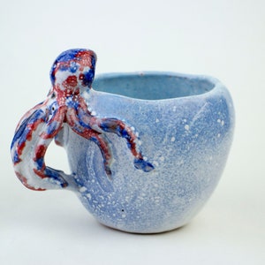 Handmade coffee tea cup with octopus on handle tea coffee | Etsy