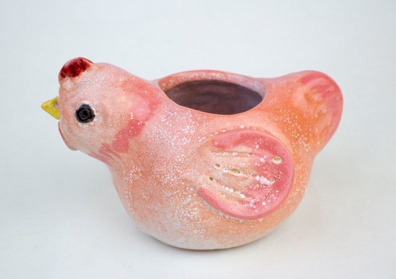 Animal Planter Lovely Chicken Chicken Pot Bird Ceramic Pot - Etsy