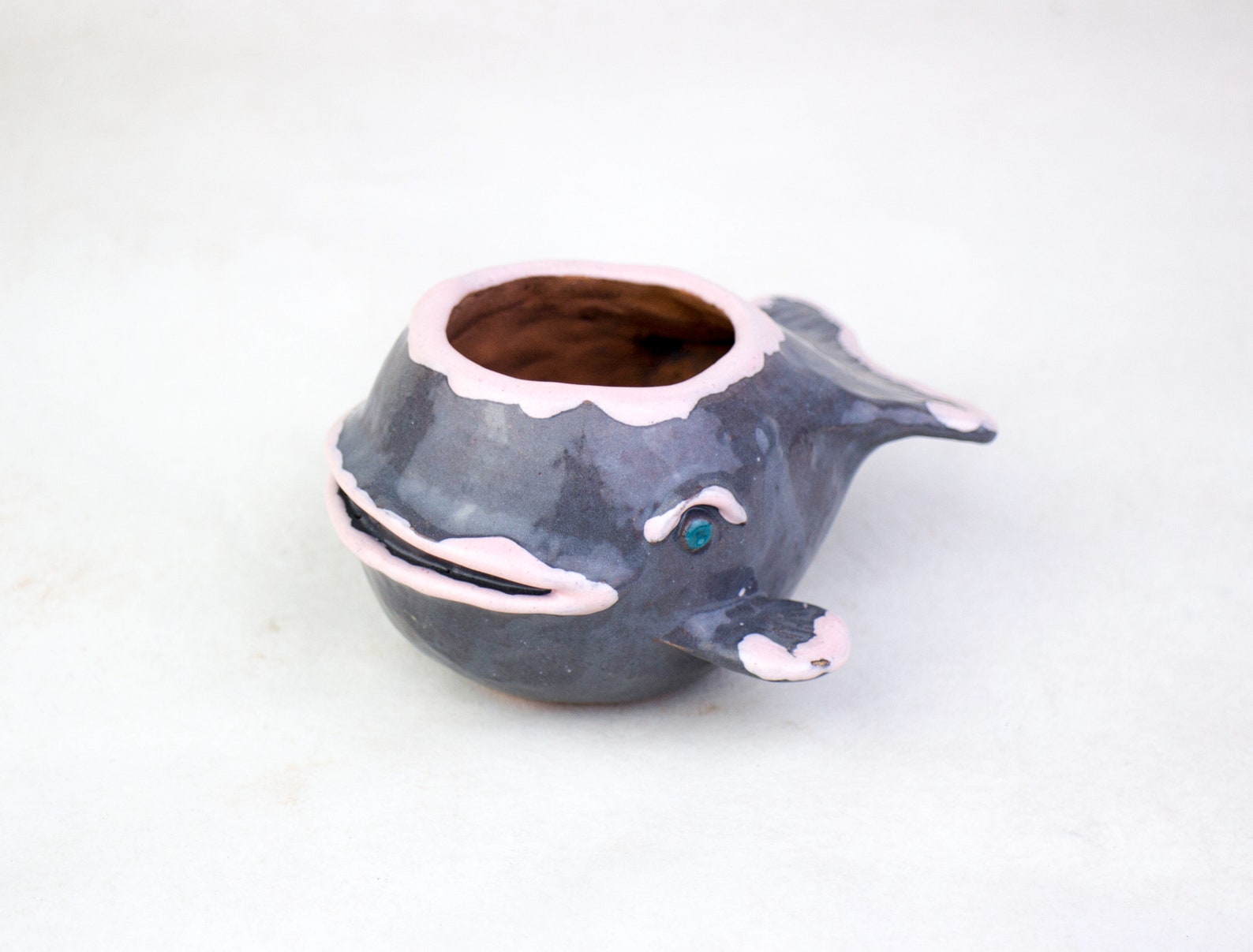 Animal Planter Whale Turquoise Blue, Whale Pot, Whale Ceramic Pot ...