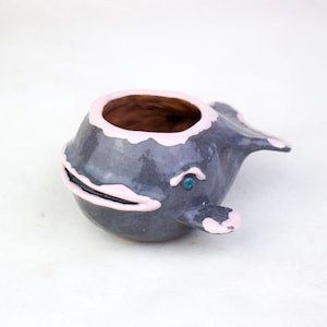 Animal Planter Whale Turquoise Blue, Whale Pot, Whale Ceramic Pot ...