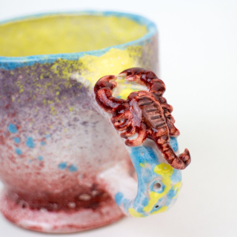 Scorpion ceramic cup pinch pot Stoneware mug scorpion | Etsy