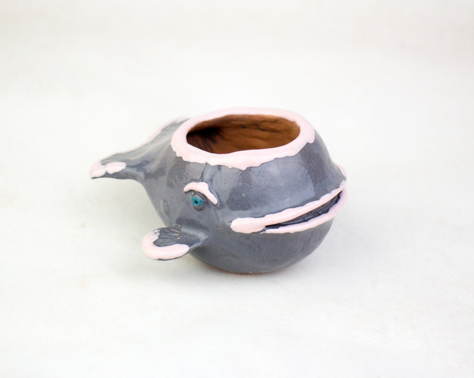 Animal Planter Whale Turquoise Blue, Whale Pot, Whale Ceramic Pot ...