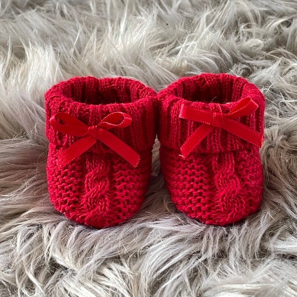 Red Baby Booties - Etsy