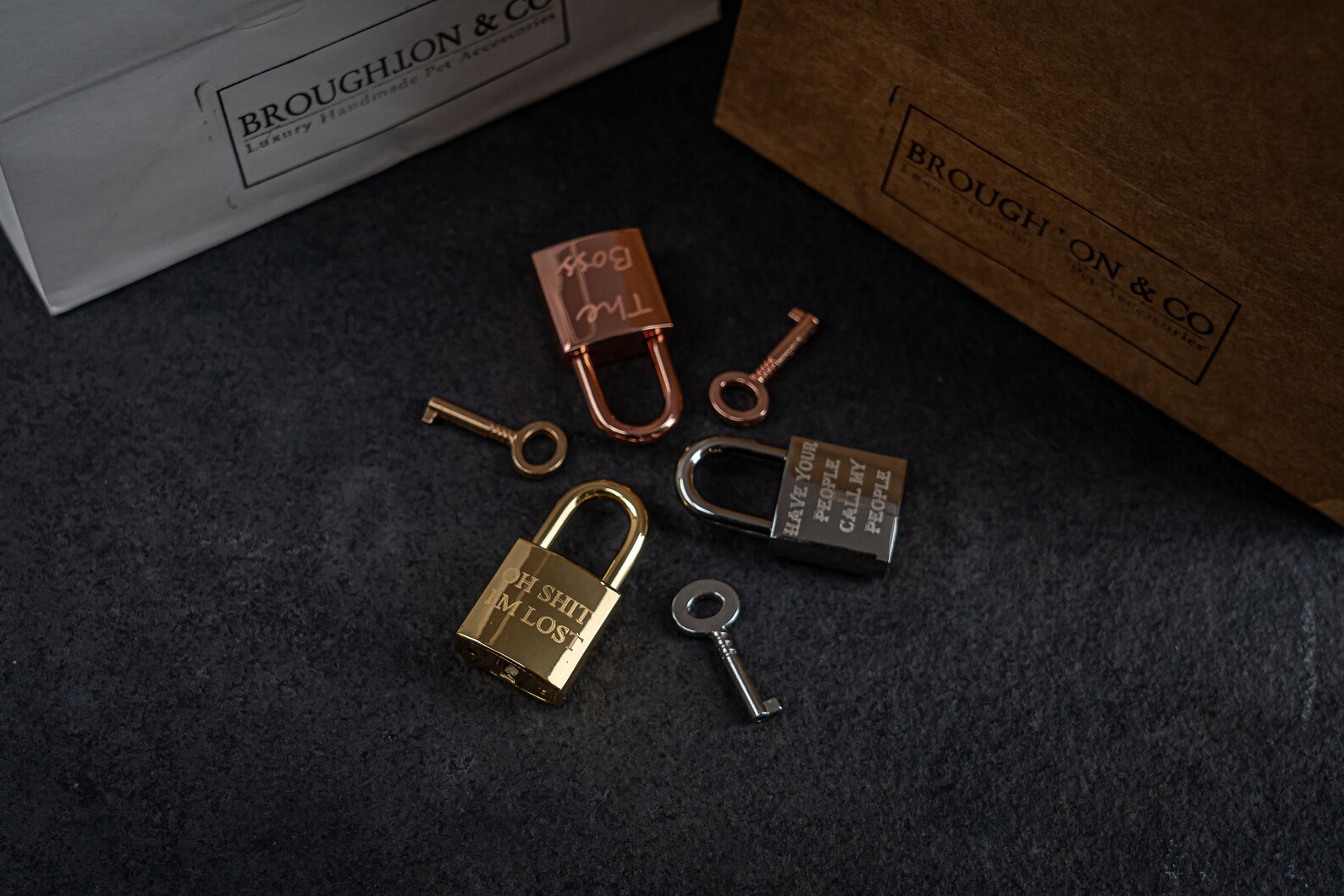 Personalized Rose Gold Square Padlock Dog Tag - Etsy