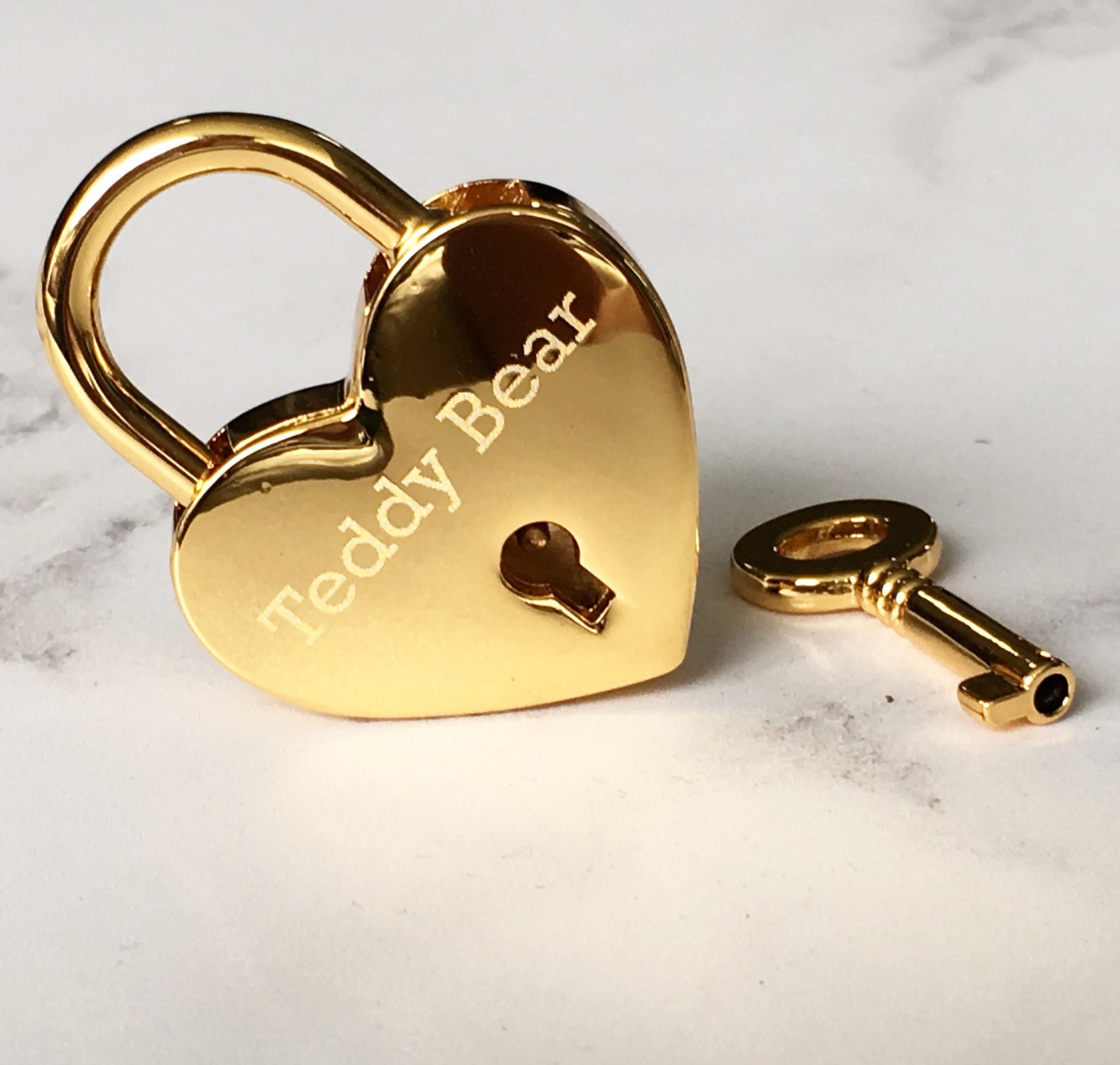 Personalized Gold Heart Padlock Dog Tag - Etsy