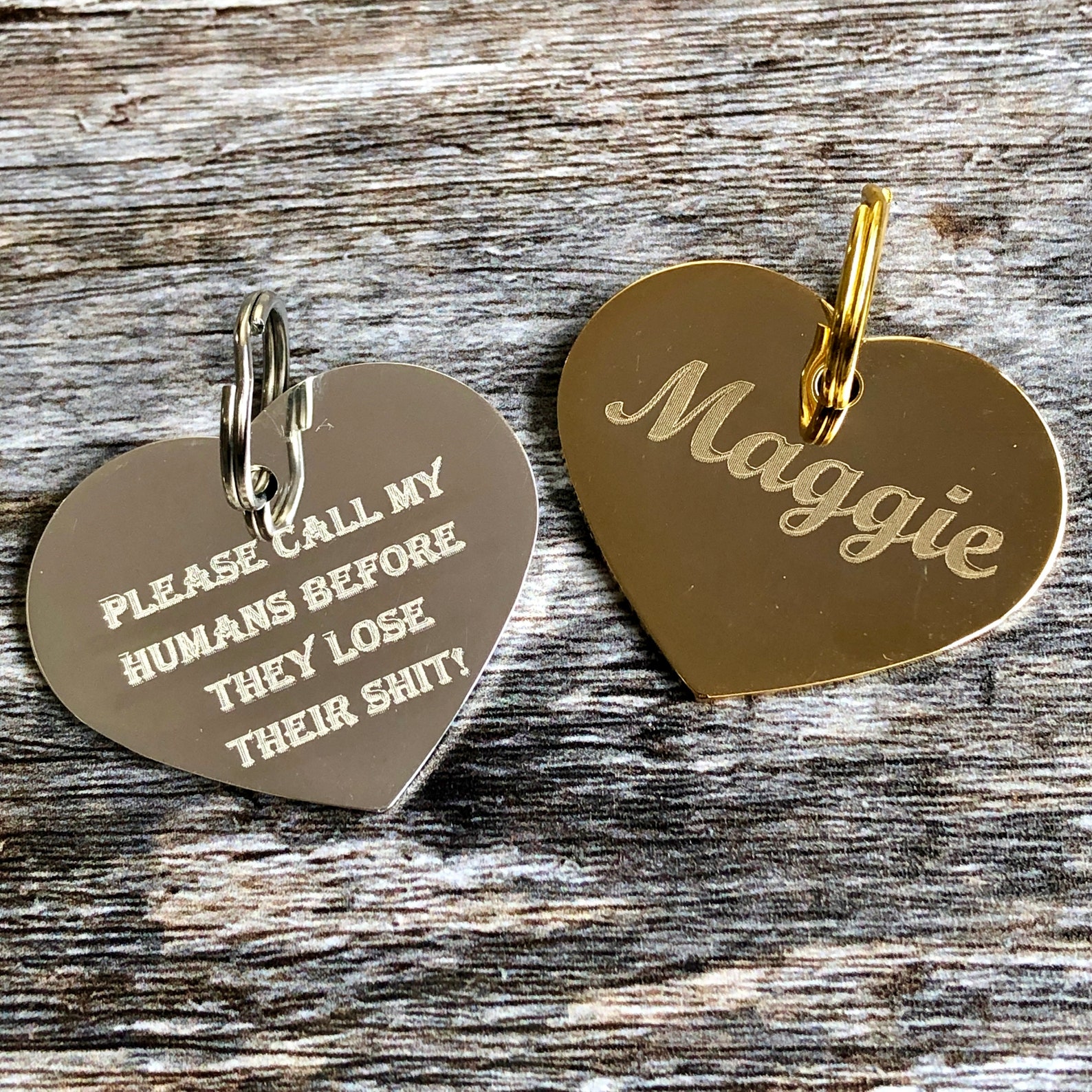 Gold Heart Dog Tag - Etsy