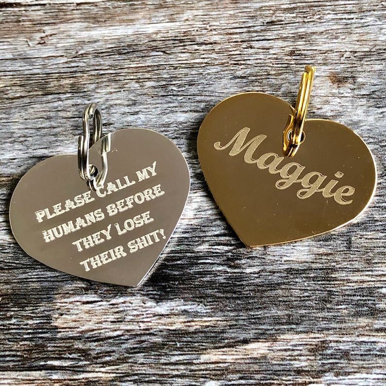 Gold Heart Dog Tag - Etsy