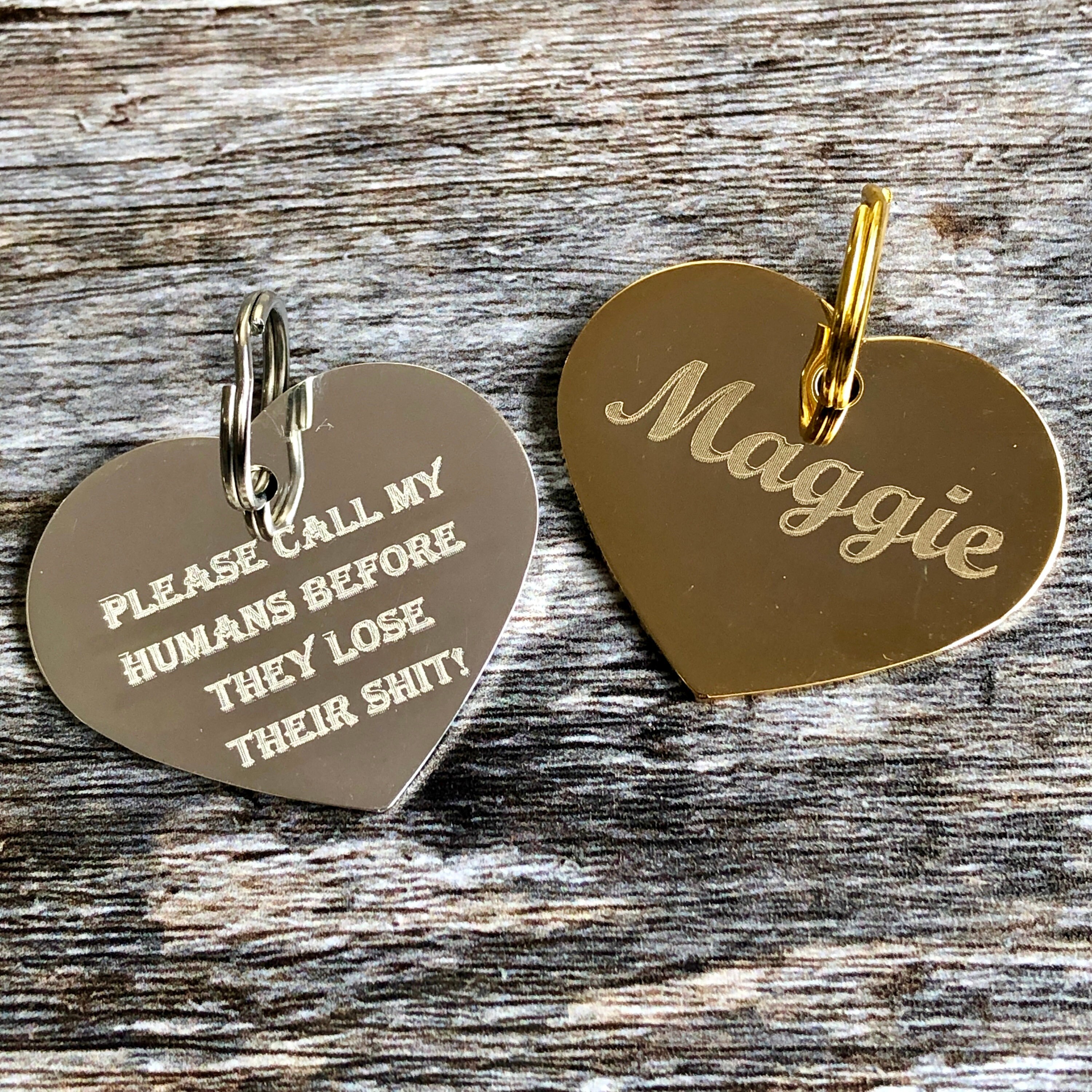 Gold Heart Dog Tag - Etsy