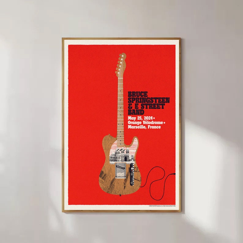 Bruce Springsteen-marseille France May 25, 2024 Unframe Poster Concert ...