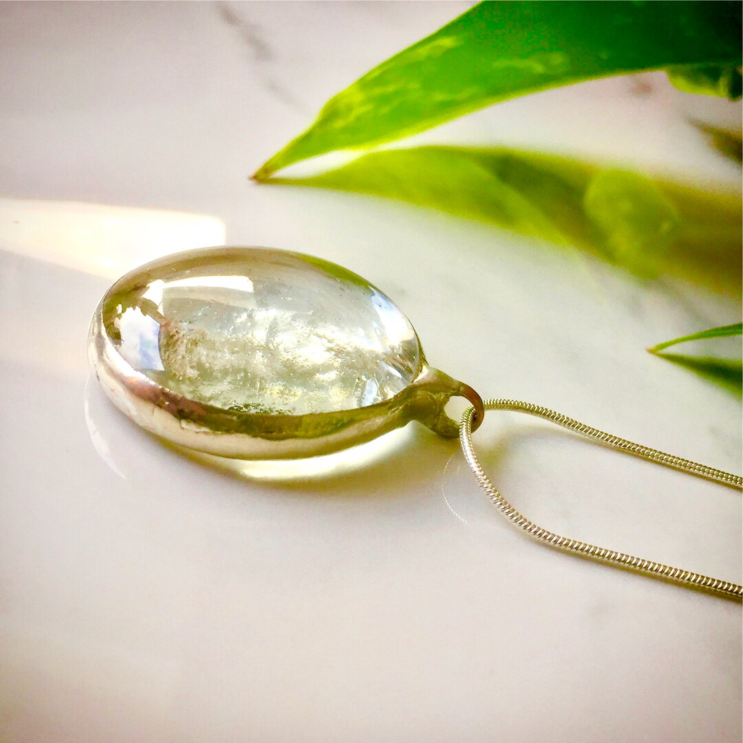 Glass Raindrop Pendant - Artisan Mystic Air Amulet - Stained Glass ...