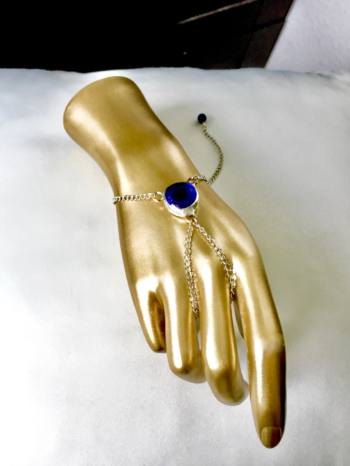 Blue Glass Hand Chain Hand Harness Artisan Made Stained Glass - Etsy