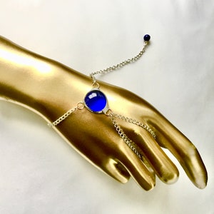 Blue Glass Hand Chain Hand Harness Artisan Made Stained Glass - Etsy