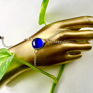 Blue Glass Hand Chain Hand Harness Artisan Made Stained Glass - Etsy