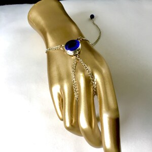 Blue Glass Hand Chain Hand Harness Artisan Made Stained Glass - Etsy