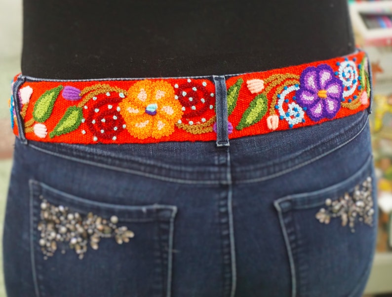 FREE SHIPPING to US Handmade Peruvian Crochet Belt - Etsy