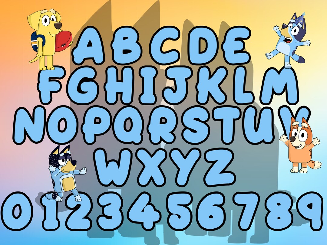 Bluey Font Bluey Inspired Font Full Alphabet Numbers Bluey Font SVG PNG ...
