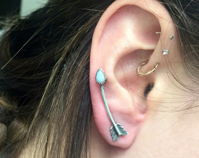 Shooting Arrow Ear Climber Earring Arrow Earring Opal - Etsy